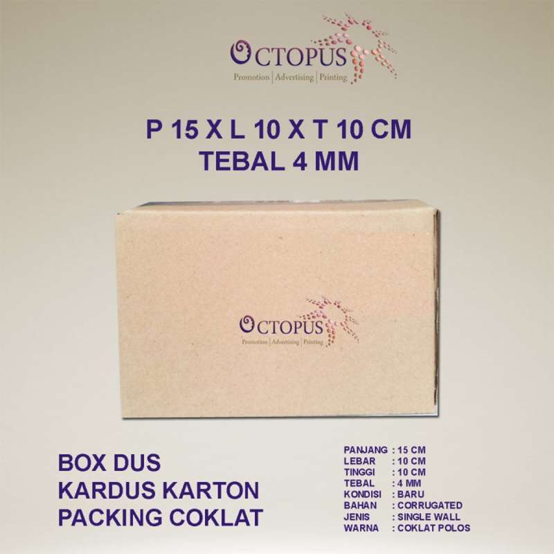 Jual P 15 X L 10 X T 10 Cm Tebal 4 Mm Box Dus Karton Kardus Packing ...