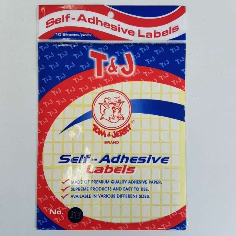 Promo T&j Label Stiker Penanda Nama Tom & Jerry Putih No. 98 / 99 / 100 ...