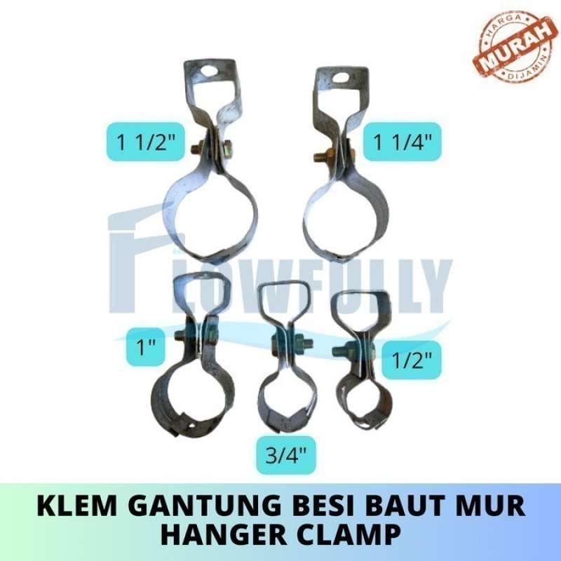 Jual Klem Gantung Pipa 5 Inch Besi Engsel Hanger Clamp Clem Baut Mur Di ...