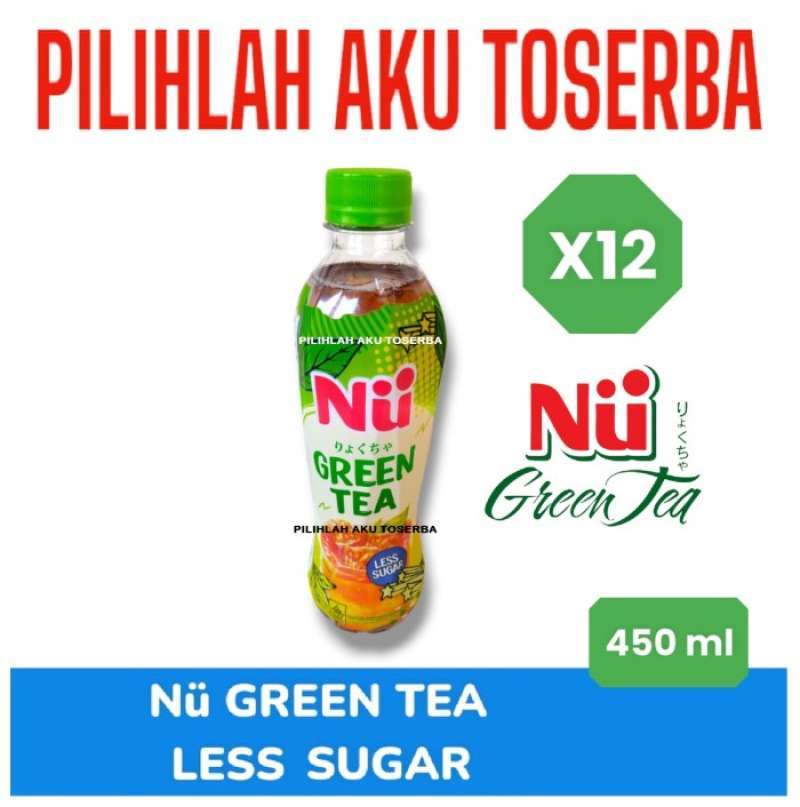 Promo Nu Green Tea Less Sugar 450 Ml - ( Harga 12 Botol ) Diskon 17% Di ...