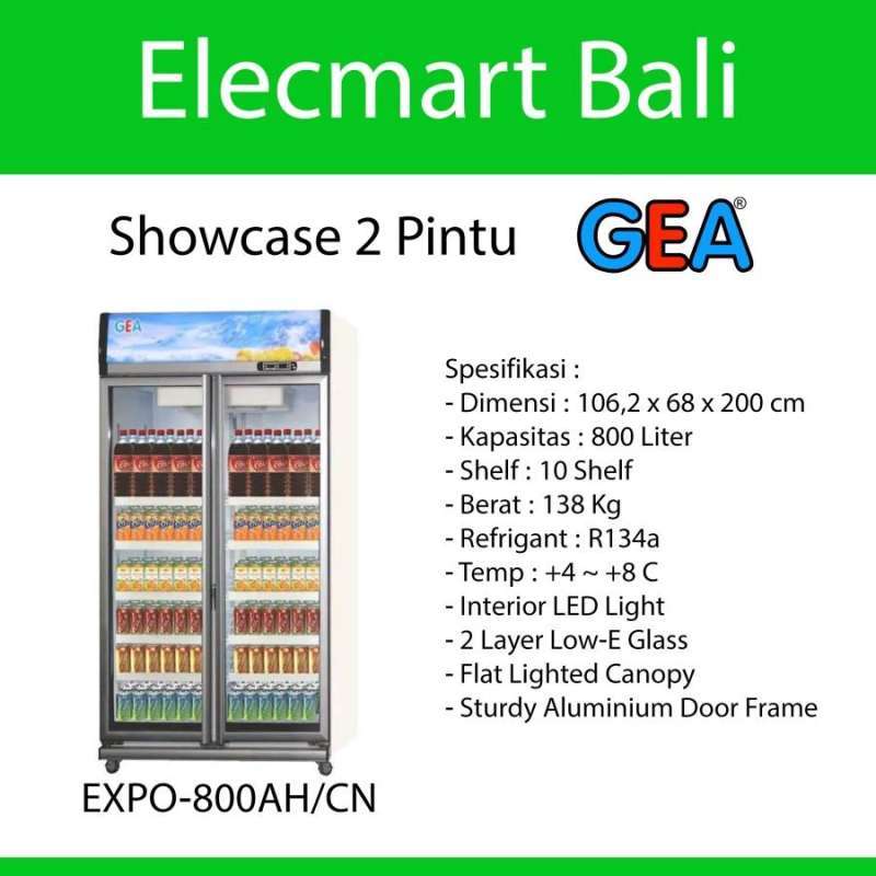 Daftar Harga Showcase Gea 2 Pintu 800 Liter 🔥 Original & Spesifikasi ...