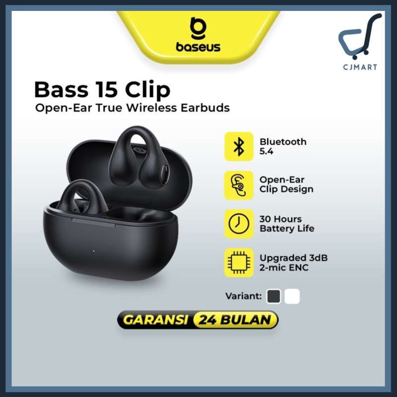 Promo Baseus Bass 15 Clip Open-ear True Wireless Earbuds Diskon 38% Di ...