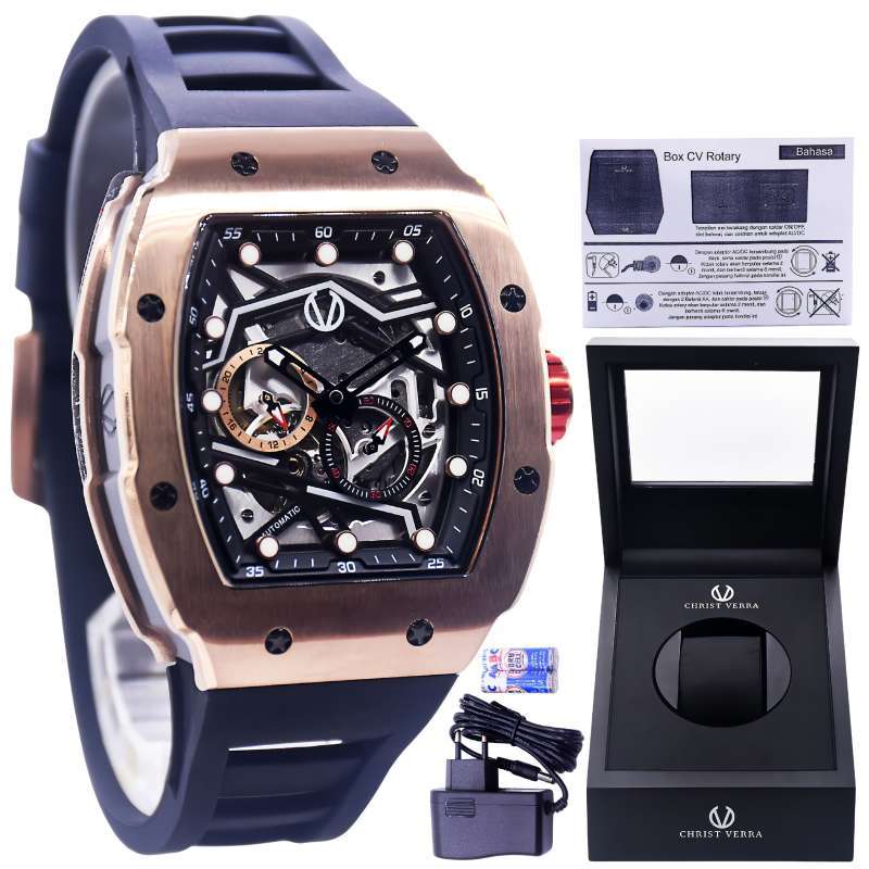 Promo Christ Verra Cv 113889g-35 Blk Automatic Jam Tangan Original ...