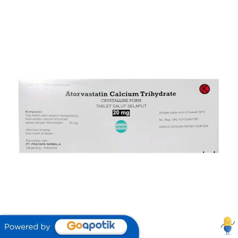 Jual Atorvastatin Calcium Trihydrate Pratapa Nirmala 20 Mg Box 30 ...
