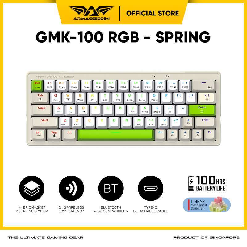 Promo Armaggeddon Mechanical Keyboard Gmk 100 Triple Mode Bluetooth Rgb ...