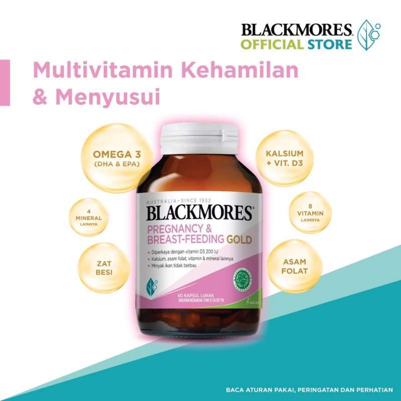 Jual Blackmores Pregnancy And Breastfeeding Gold Bpom Kalbe - 20 Caps ...