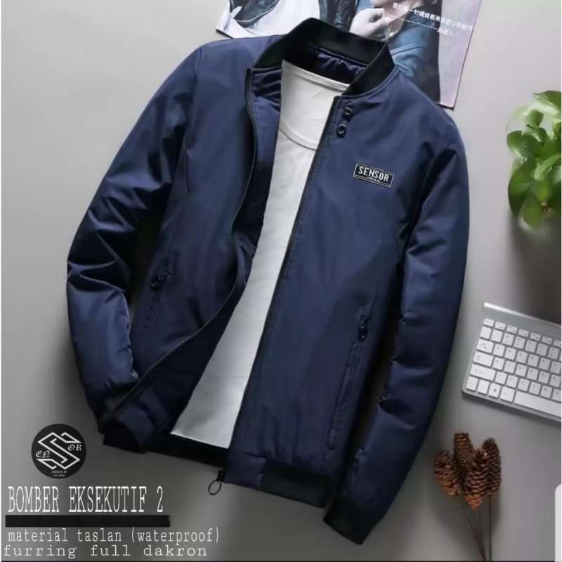 Jual Akn Jaket Bomber Polos Eksekutif Pria Anti Air Waterproof Original ...