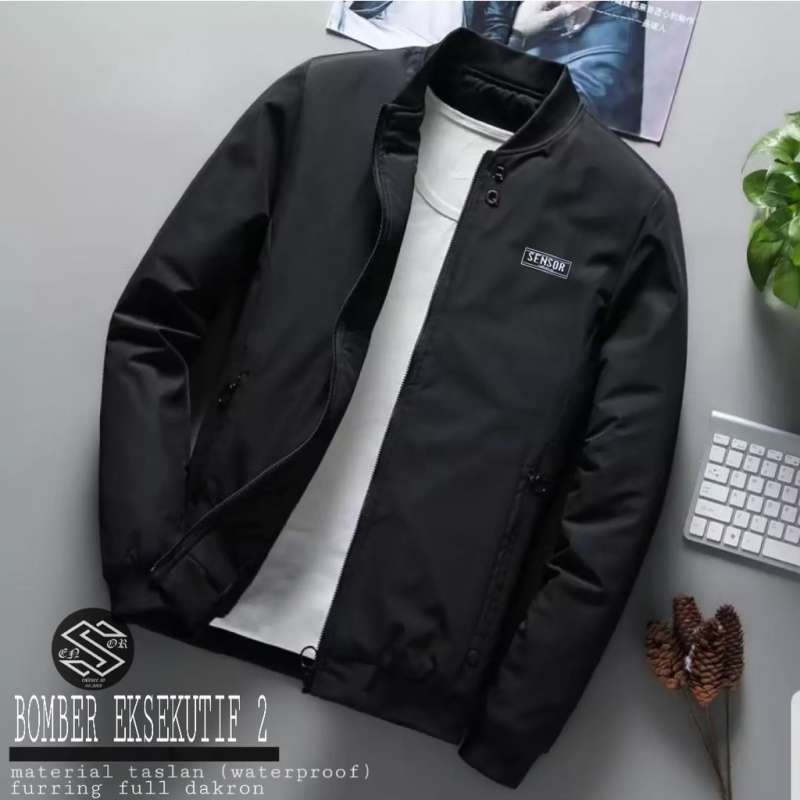 Jual Akn Jaket Bomber Polos Eksekutif Pria Anti Air Waterproof Original ...