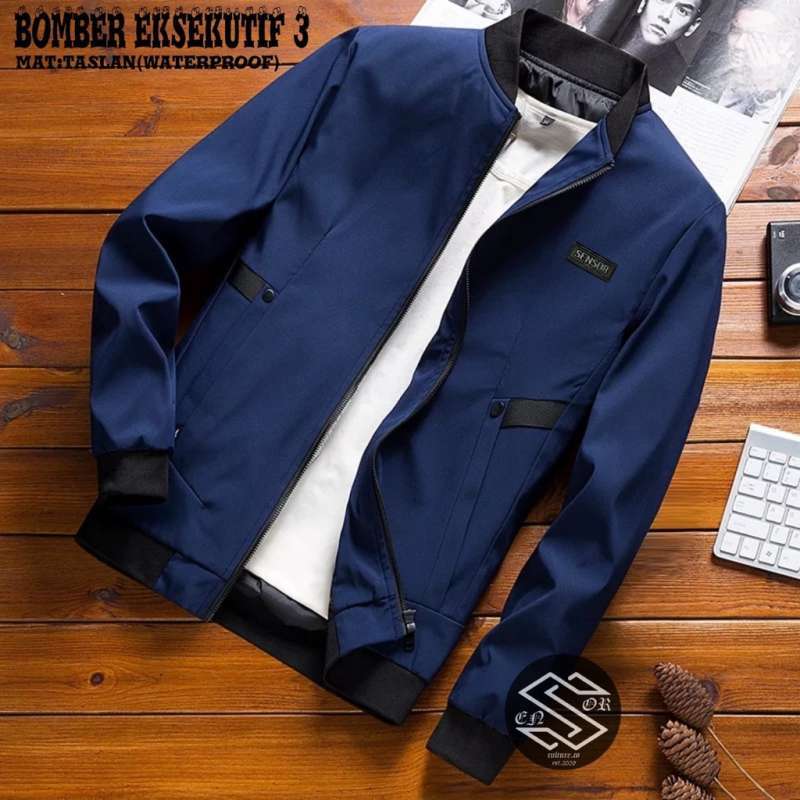 Jual Akn Jaket Bomber Polos Eksekutif Pria Anti Air Waterproof Original ...