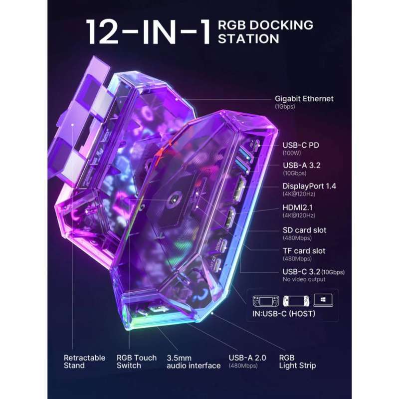 Jual Jsaux Rgb Docking Station Steam Deck Docking / Rog / Msi / Dock Steamdeck Station ...