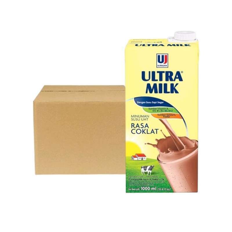 Jual Ultra Milk Susu Uht Cokelat 1 Karton Dus ( 12 X 1000ml ) Di Seller ...