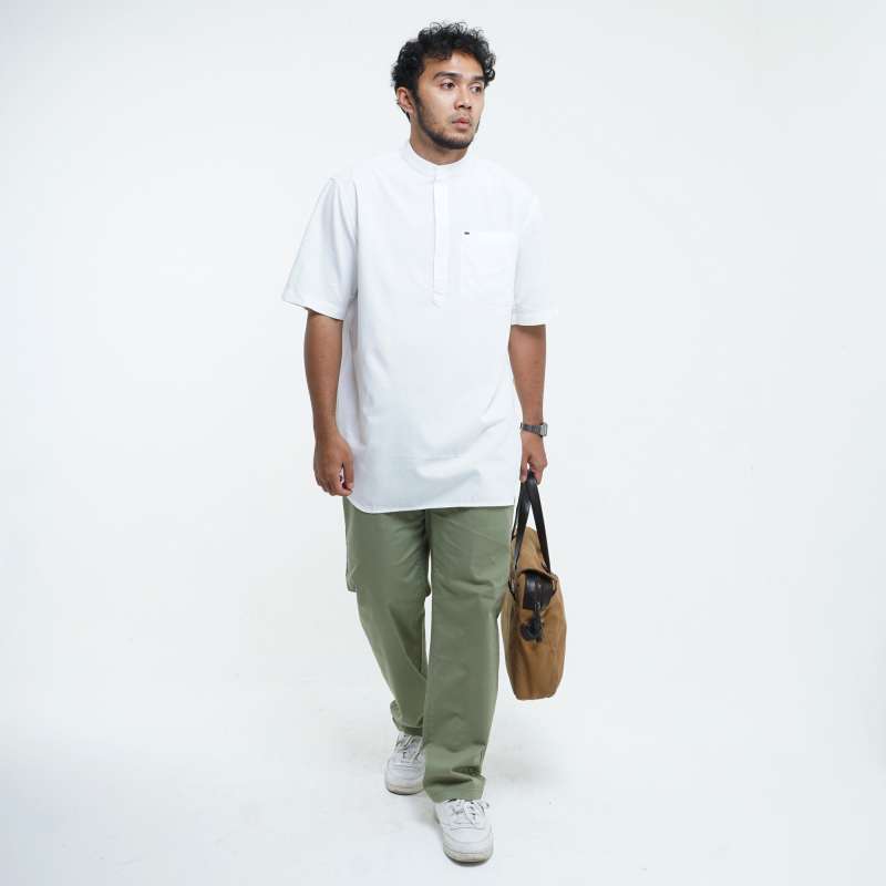 Jual M Gee Kemeja Koko Kurta Mgee Lengan Pendek Adam C005 White Di ...