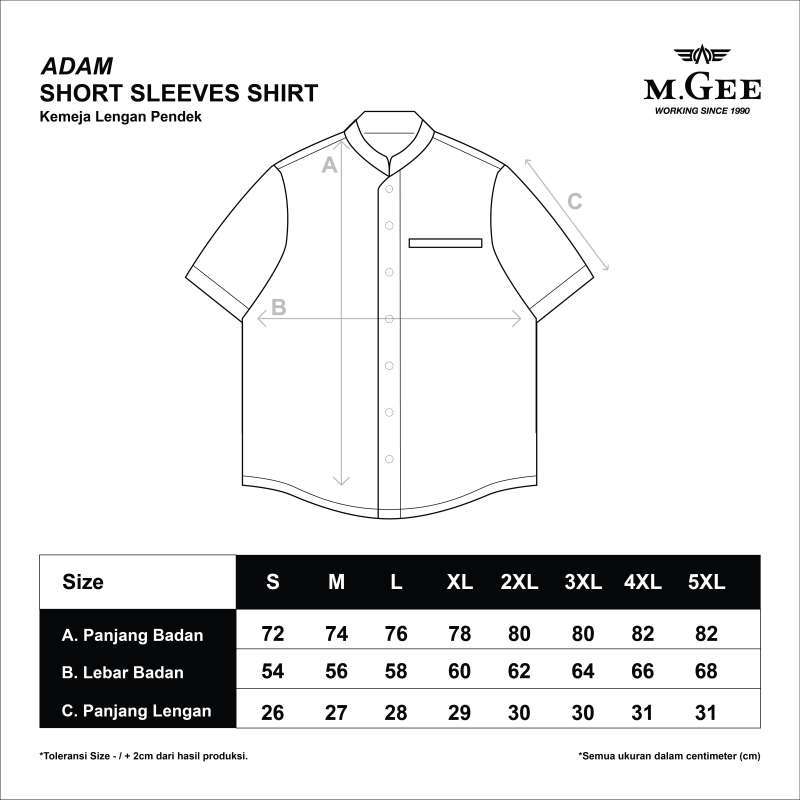Jual M Gee Kemeja Koko Kurta Mgee Lengan Pendek Adam C005 White Di ...