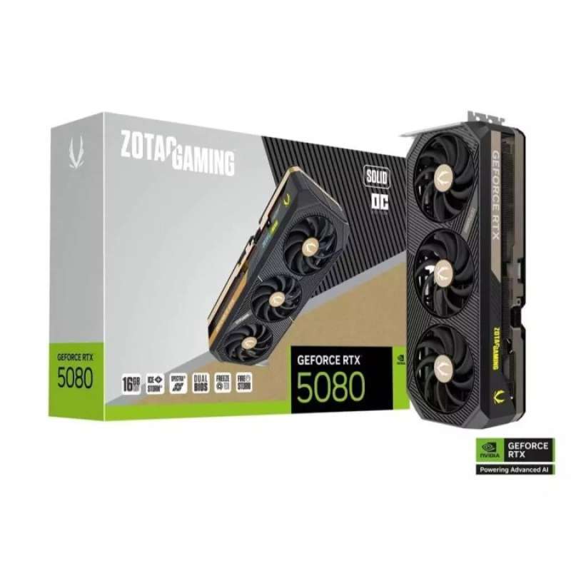 Promo VGA Zotac Geforce Rtx 5080 Solid Oc 16gb Gddr7 Diskon 21% Di ...