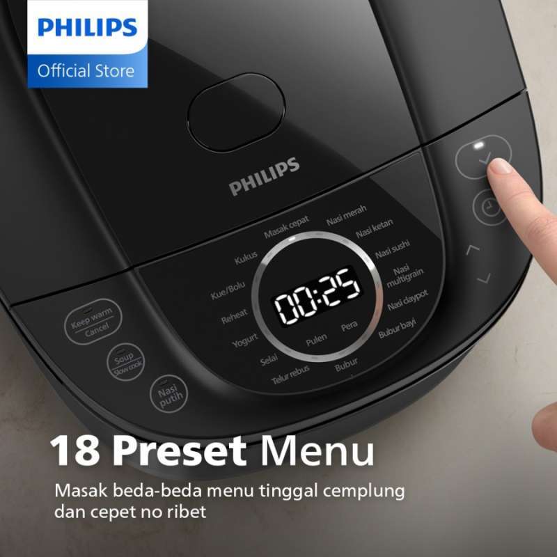 Promo Philips Hd4812/31 Rice Cooker Penanak Nasi Digital 1.8 Liter ...