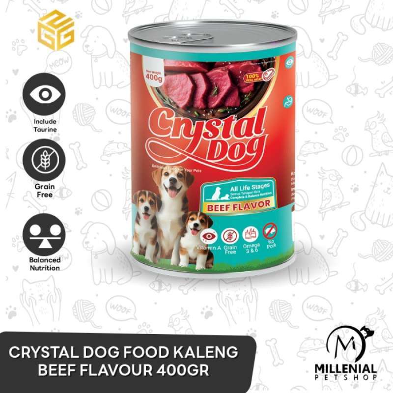 Promo Makanan Anjing Crystal Kitty Dog Wet Food Kaleng Can 400 Gram ...