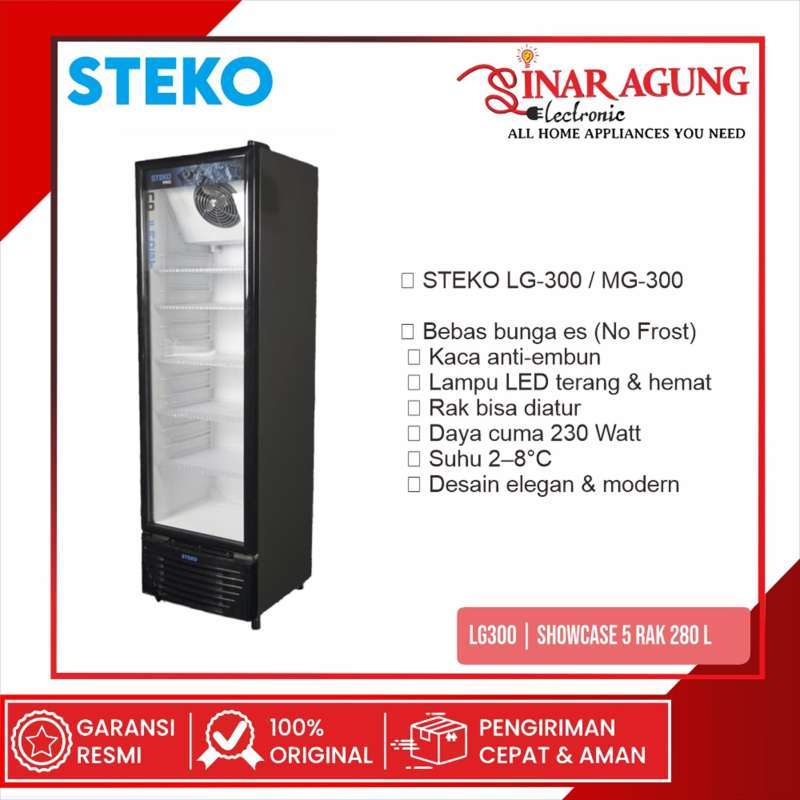 Promo Steko Lg-300 Showcase No Frost & 5 Rak Akrilik – Garansi Resmi ...