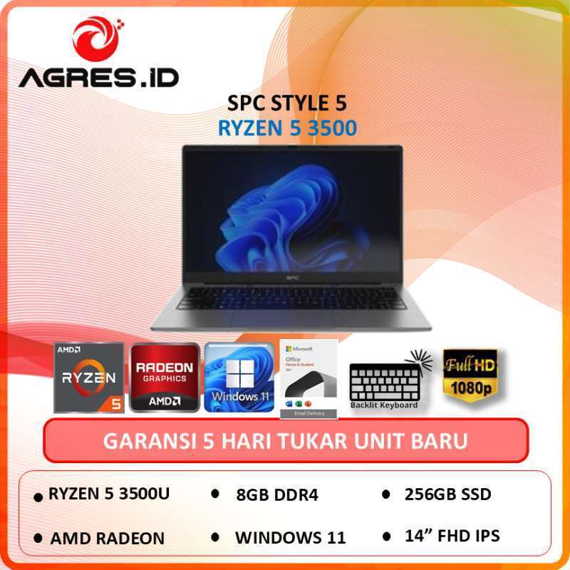 Jual Spc Style 5 Ryzen 5 3500u RAM 8gb Ssd 256gb Dos 14.0fhd Ips Backlit 2yr Di Seller Agres ID ...