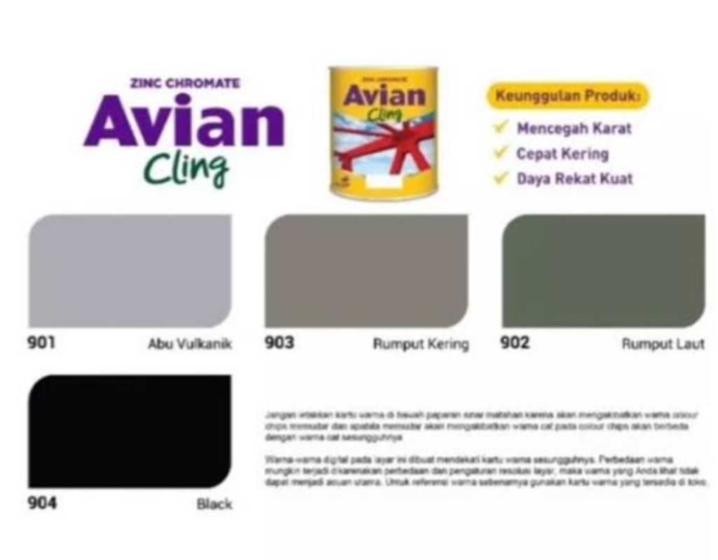 Jual Meni Besi Avian Cling Zinchromat 1kg, Meni Zinc Chromate Avian 1 ...