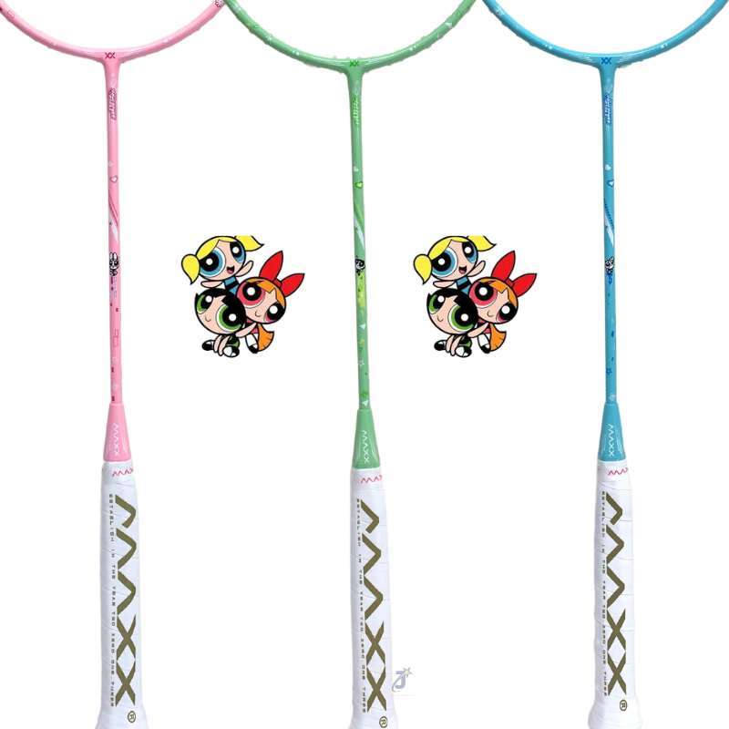 Jual Maxx Raket Badminton Power Puff Girl Pink Green Blue Limited ...