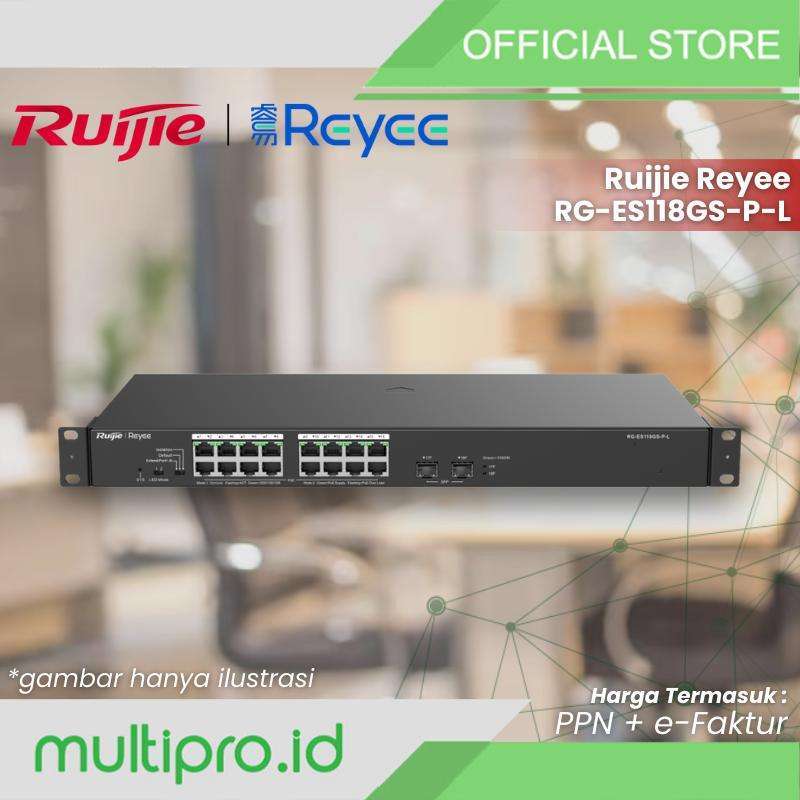 Jual Ruijie Rg-es118gs-p-l, 18-port 10/100/1000 Mbps Unmanaged Poe ...