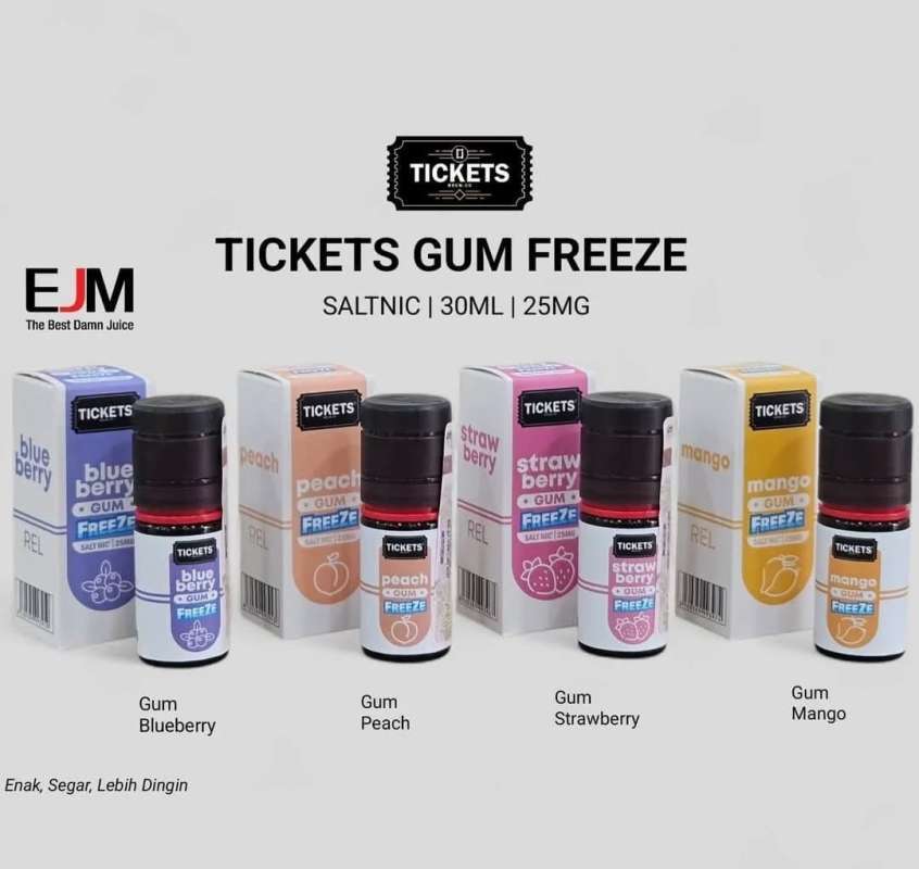 Jual Salt - Ejm Tickets Peach Gum Freeze 30ml 25mg By Ejm Liquid Pods ...