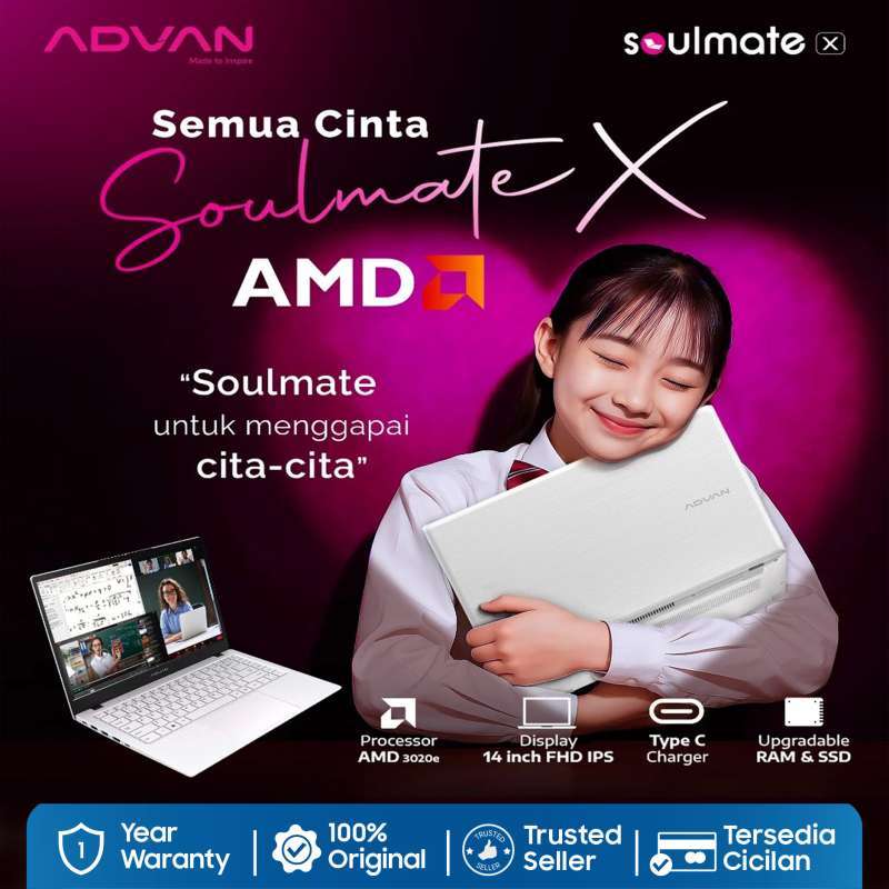 Jual Advan Soulmate X 14 4gb/128gb White Windows 11/ Amd 3020e / 4gb ...