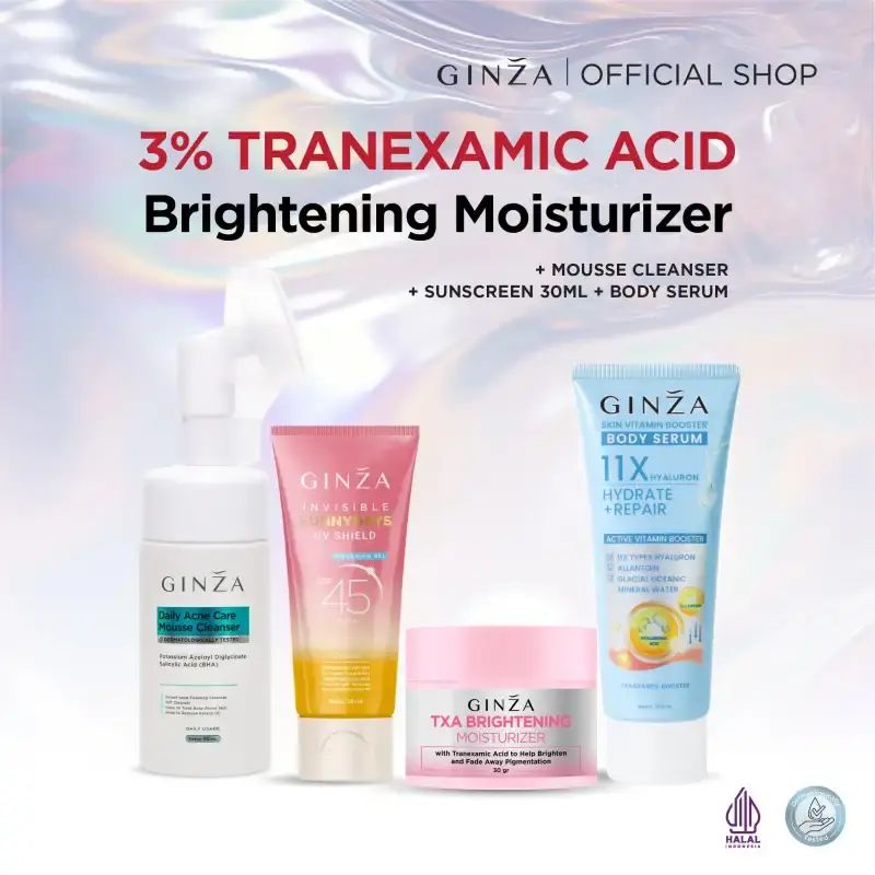 Promo Ginza Complete Glow Set | Ginza Mousse Cleanser 100ml + Ginza 3% ...