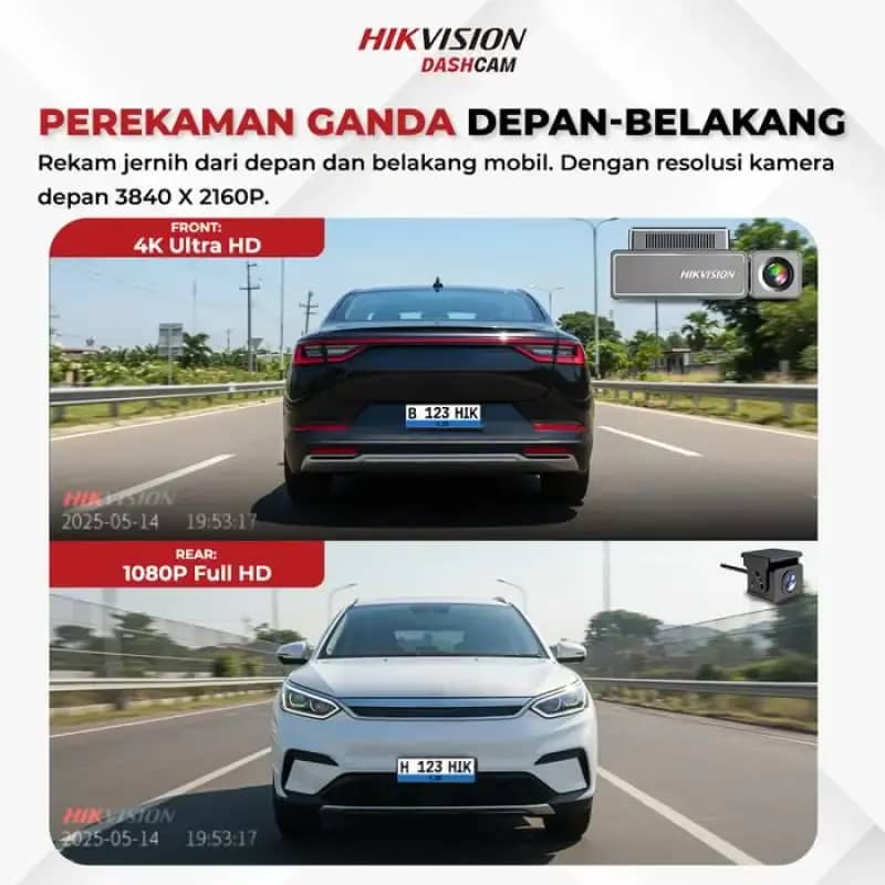 Promo Hikvision C8 Pro Car Dash Cam 4k Uhd Resolution Night Vision Adas ...