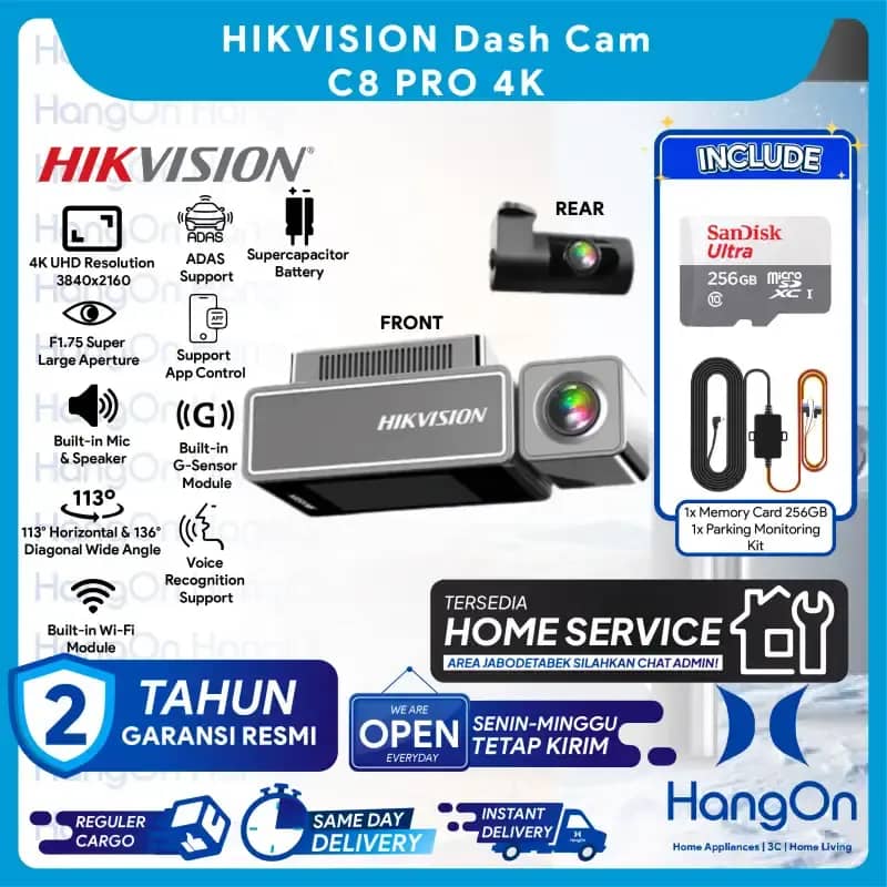 Promo Hikvision C8 Pro Car Dash Cam 4k Uhd Resolution Night Vision Adas ...