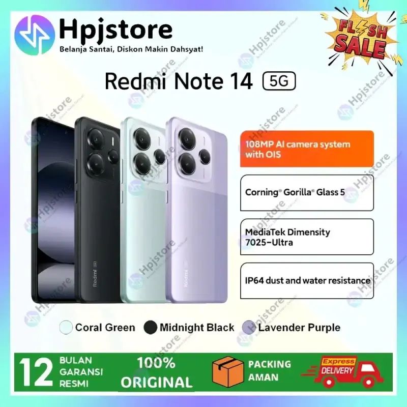 Promo Xiaomi Redmi Note 14 5g | Kamera 108mp Tiga Kamera Ois Dan Eis 3× ...