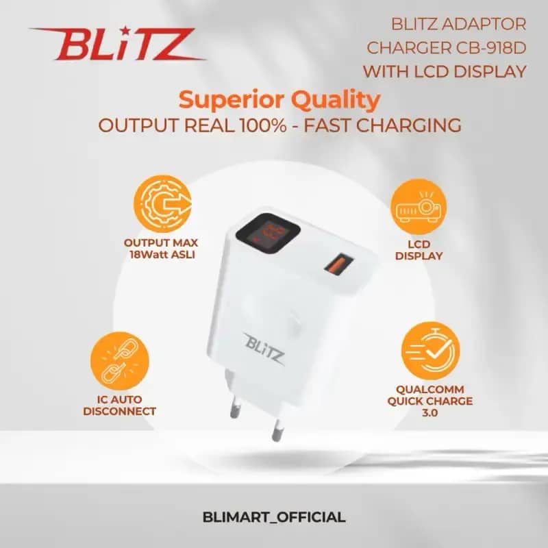 Jual [original] Adaptor Blitz Cb918d Charger 18watt Plus Lcd Display - Lighting Di Seller Blitz ...