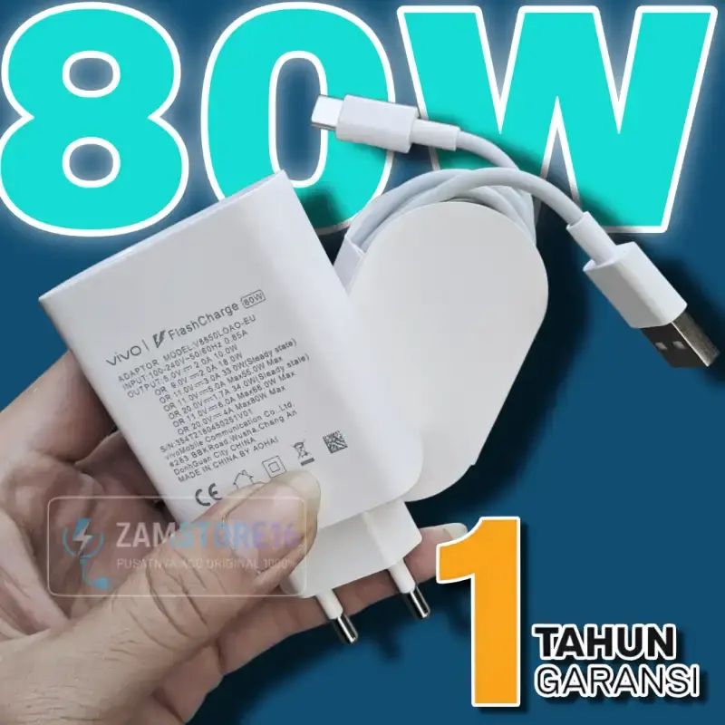 Promo [ Asli ] Charger + Kabel Data vivo 80w / 80watt Port USB Type C ...