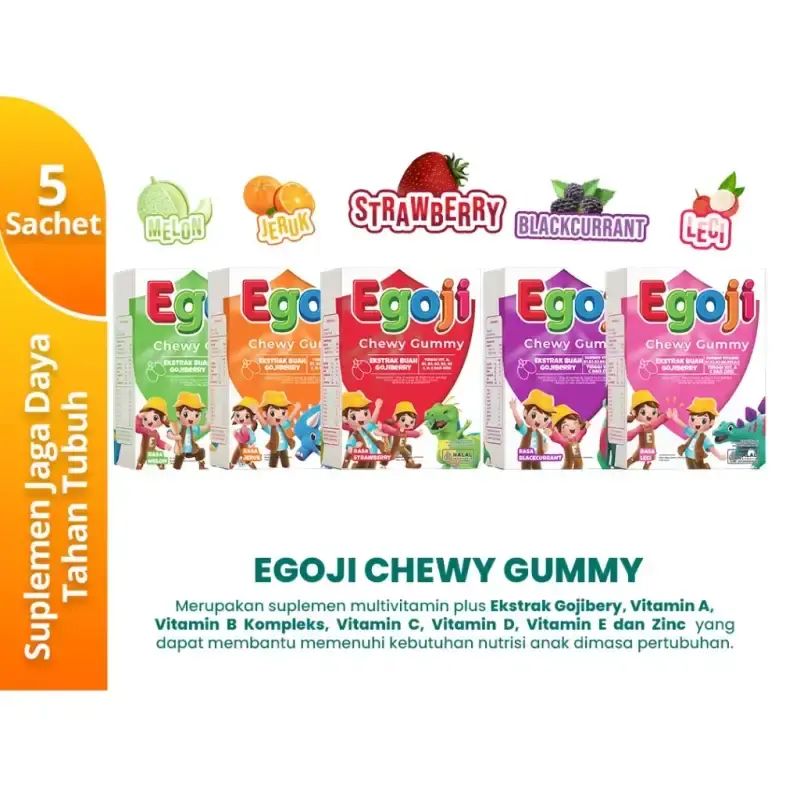 Jual Egoji Chewy Gummy Ekstrak Buah Gojiberry Box Isi 5 Sachet ...