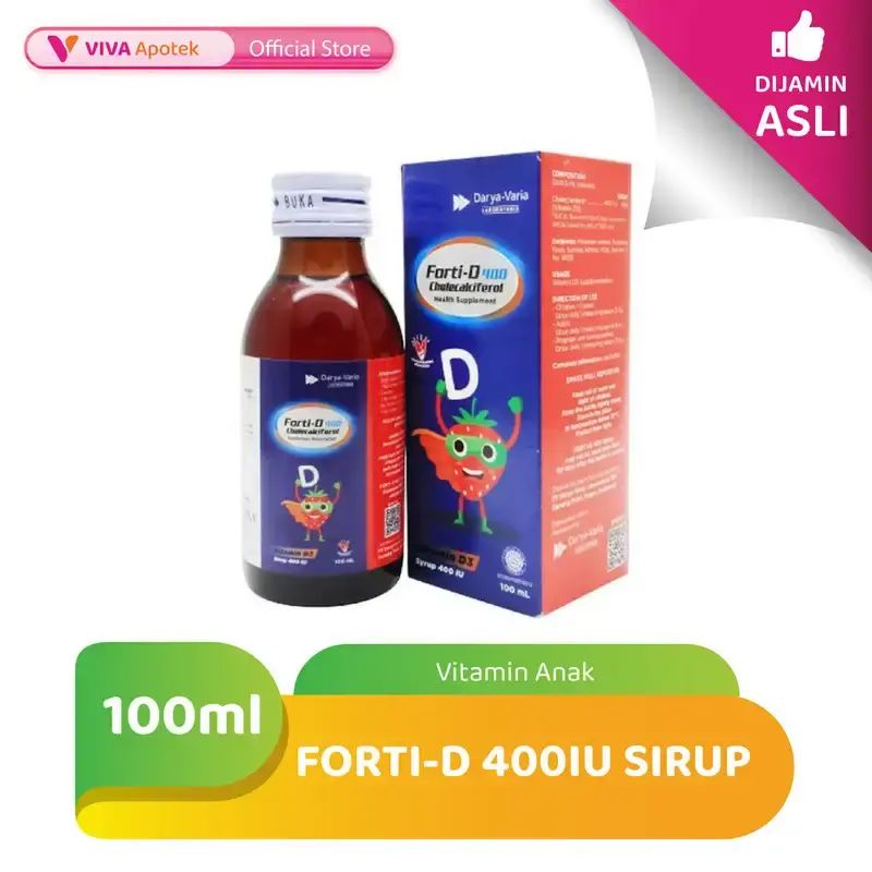 Jual Forti-d 400 Iu Sirup Vitamin D3 400iu Untuk Anak (100 Ml) Di ...