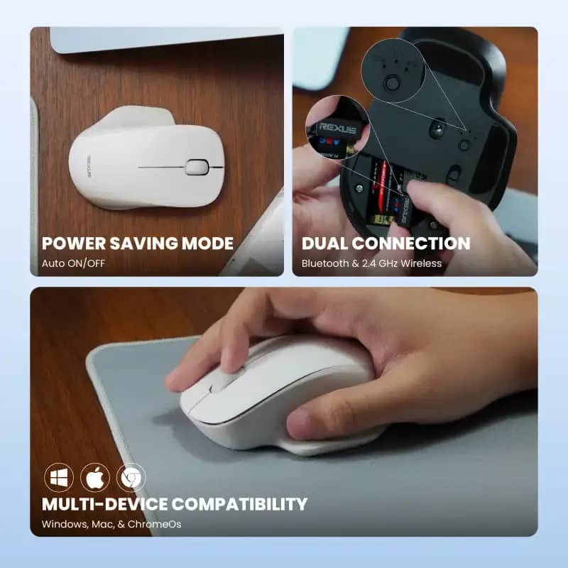 Promo Rexus Qb300 V2 Dual Mode Wireless Mouse Office Kantor - Ergonomic ...