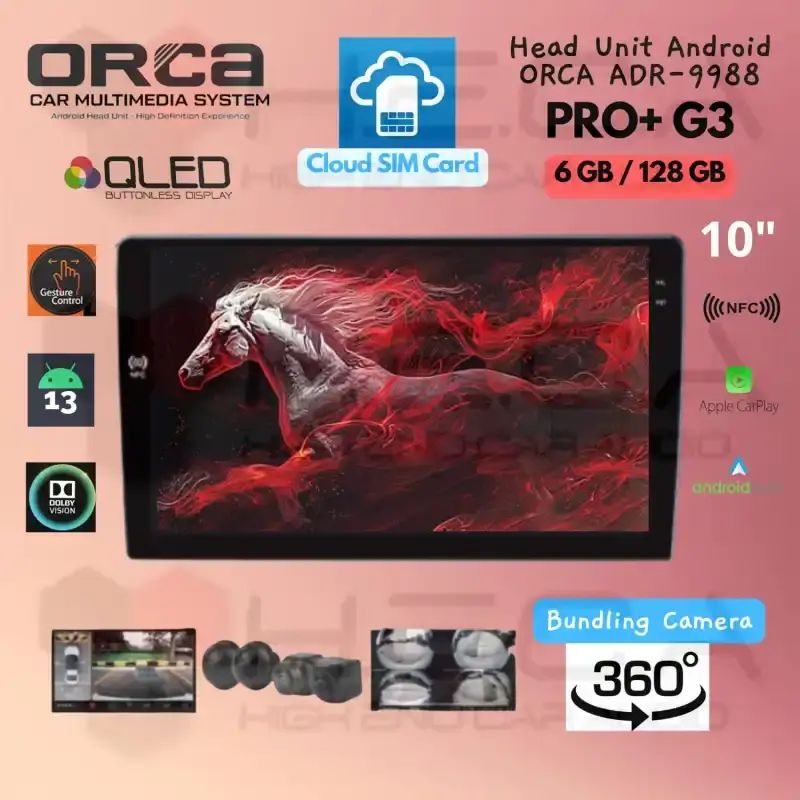 Jual Orca Pro+ G3 Android 10 6/128 GB Sim Card Nfc Head Unit Tape Mobil ...