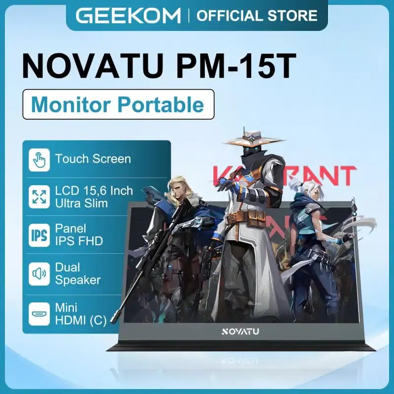 Promo Monitor Portable Touch Screen Novatu 15,6 Fhd 1080p Ips 60hz Hdr+ ...