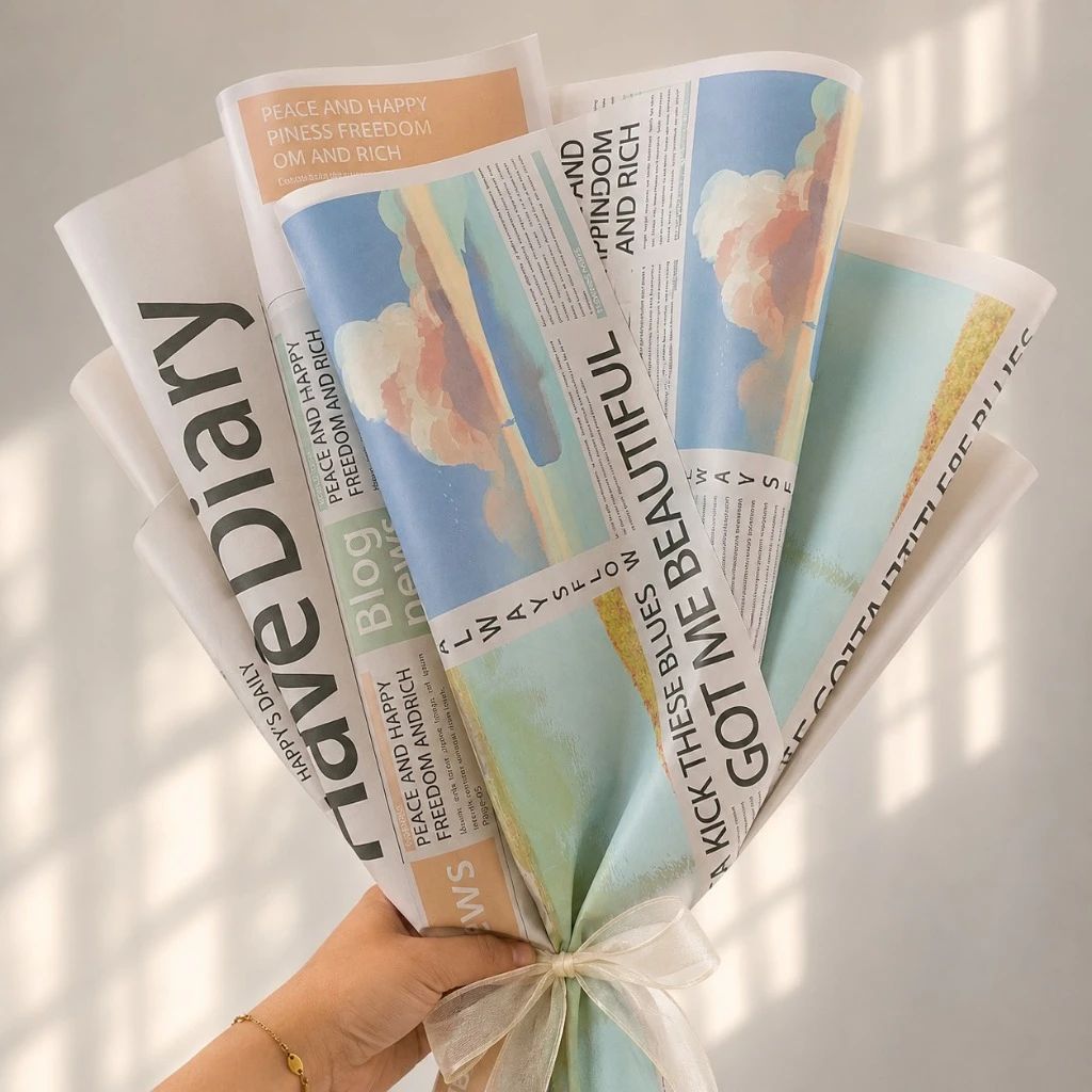 Jual [5 Lembar ]kertas Buket Have Diary Flower Newspaper Aesthetic ...