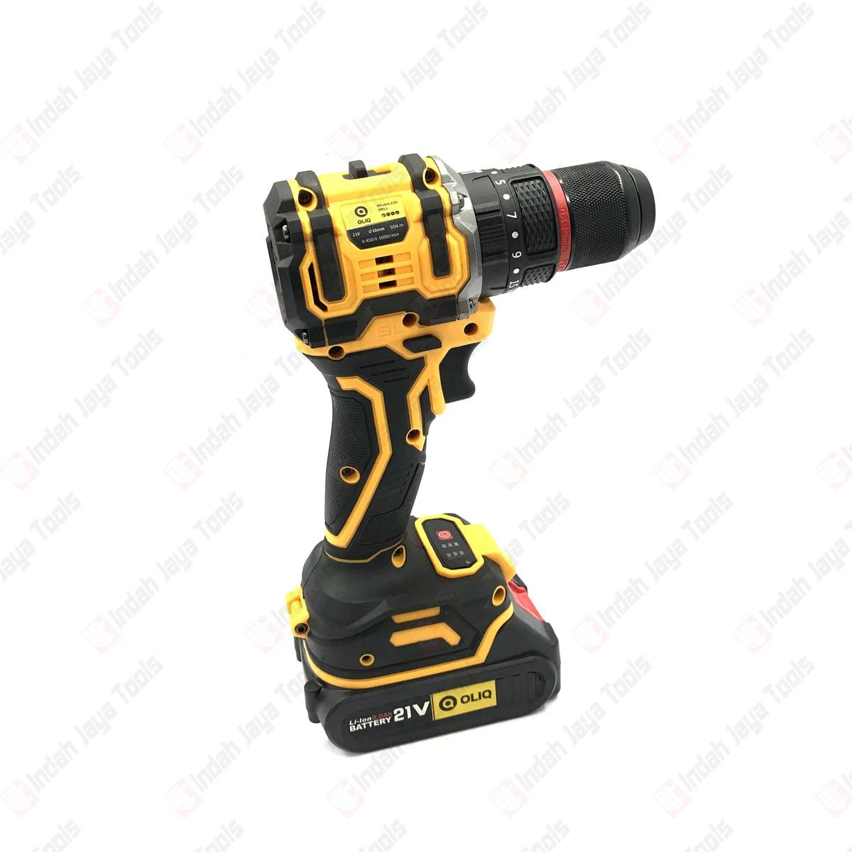 Jual Oliq Bor Cordless 21v Baterai Impact Drill Besi Kayu Brushless ...