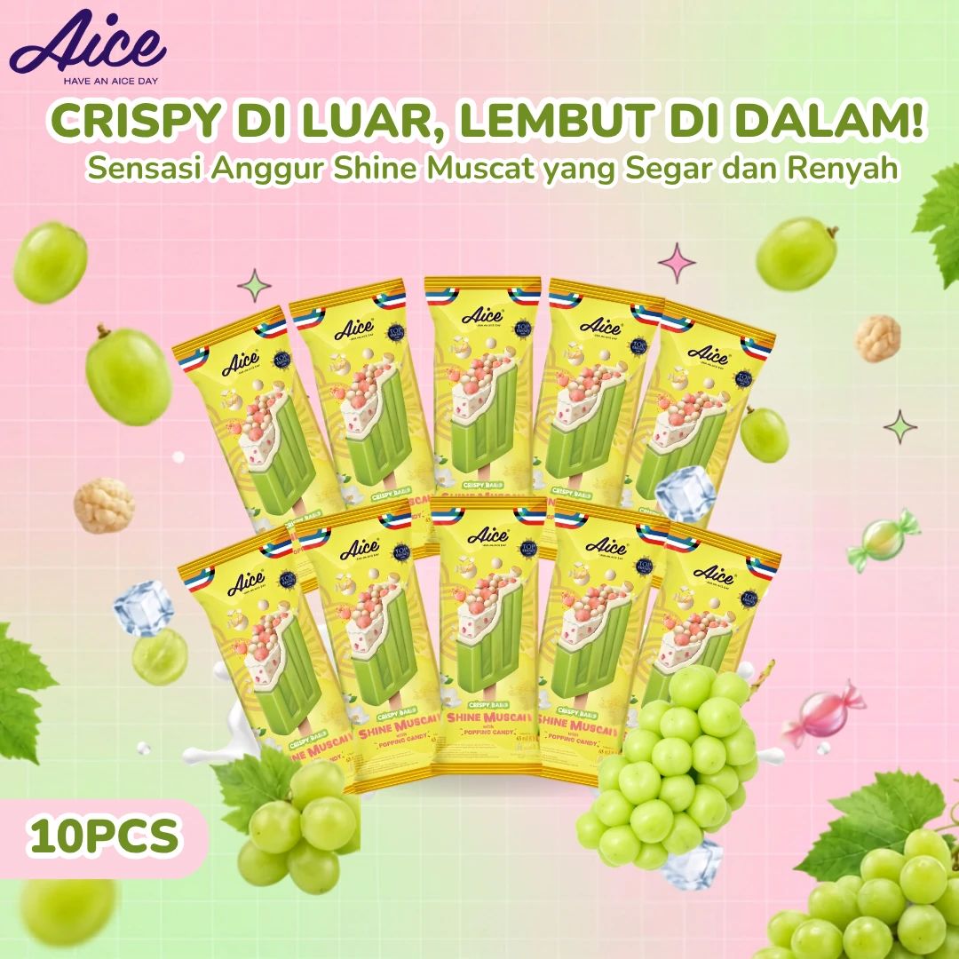 Promo Aice Crispy Ball Shine Muscat Pop Ice, Rasa Anggur Segar, Crispy ...