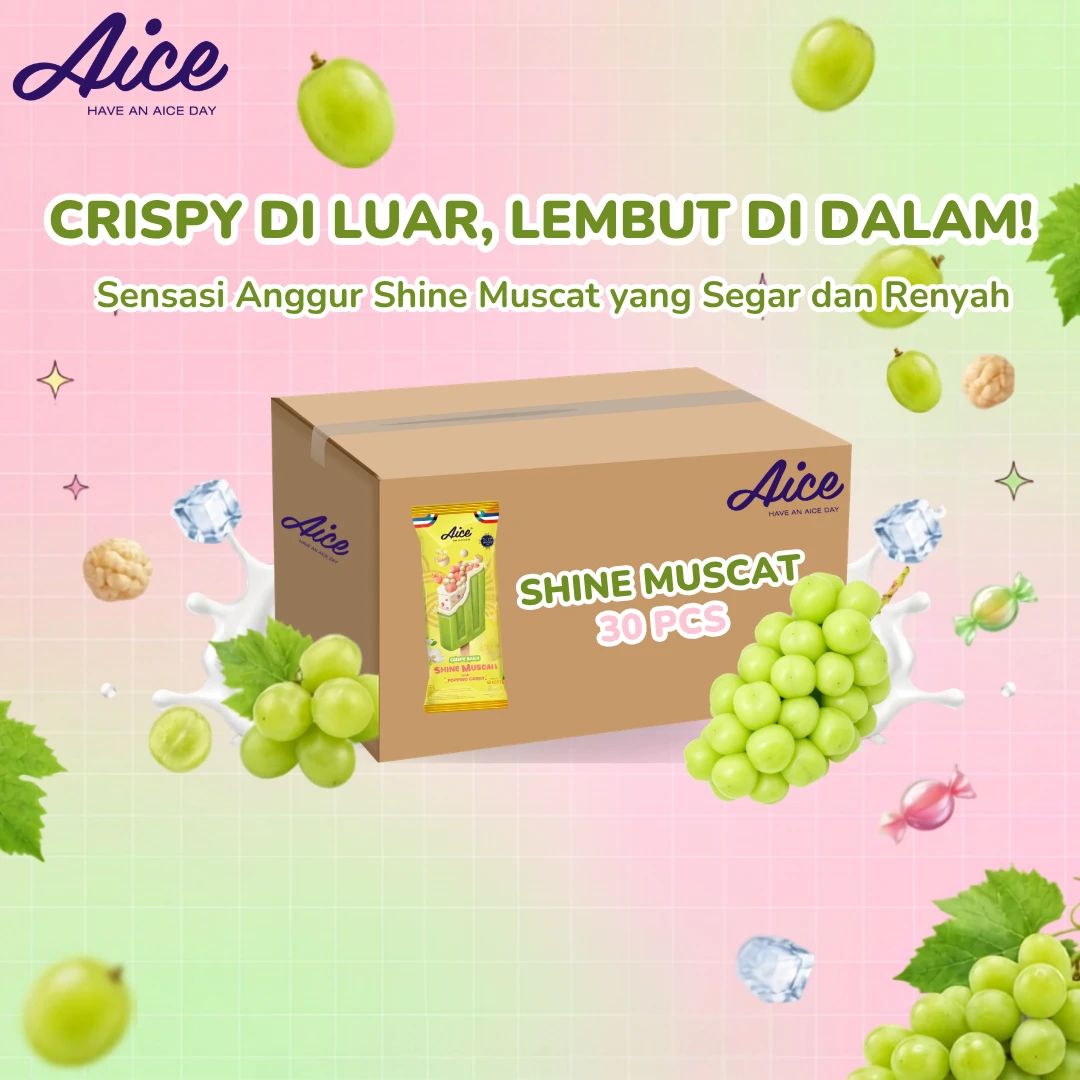 Promo Aice Crispy Ball Shine Muscat Pop Ice, Rasa Anggur Segar, Crispy ...