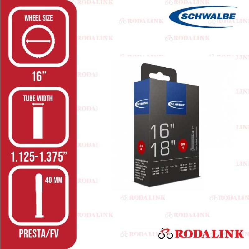 Jual Schwalbe Ban Dalam Sepeda 16x1.125-1.375 40mm Fv/sv4 Di Seller Rodalink Indonesia Official ...