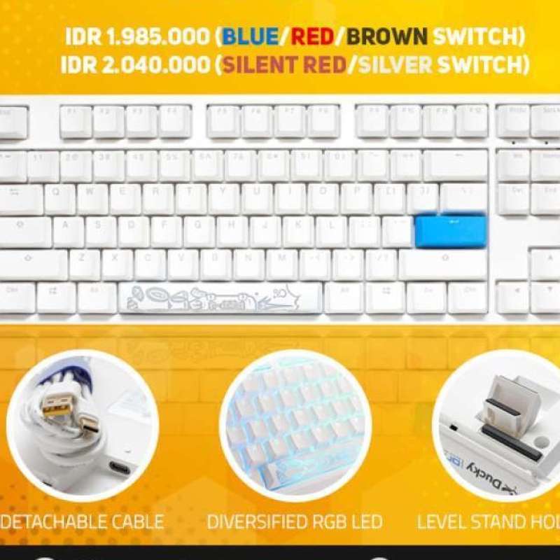 Promo Ducky One 2 Rgb Tenkeyless White Mechanical Gaming Keyboard ...