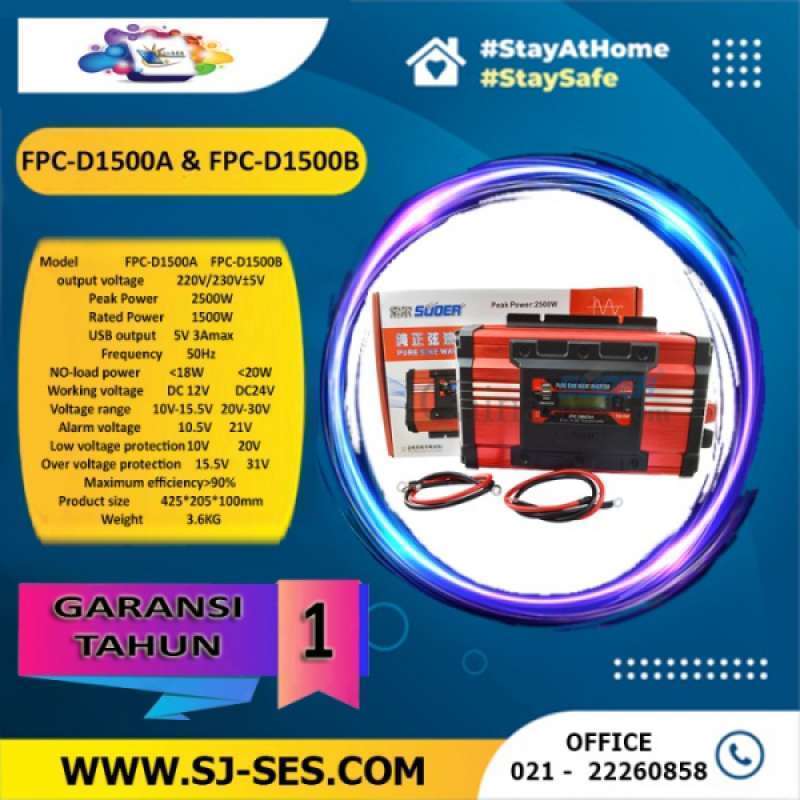Promo Inverter Pure / Sinus Murni 1500 Watt 12v Dengan Usb Fpc D1500a Suoer Diskon 15% Di Seller ...