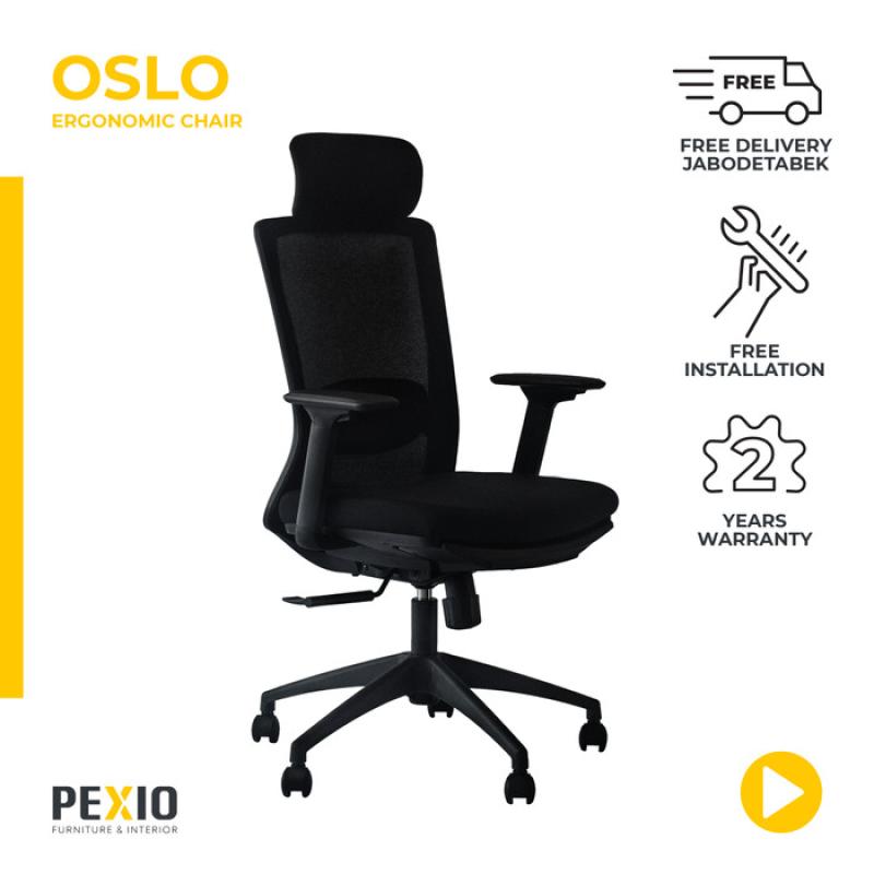 Jual Pexio Oslo Kursi Kantor Ergonomis Hitam Original Murah - Harga ...
