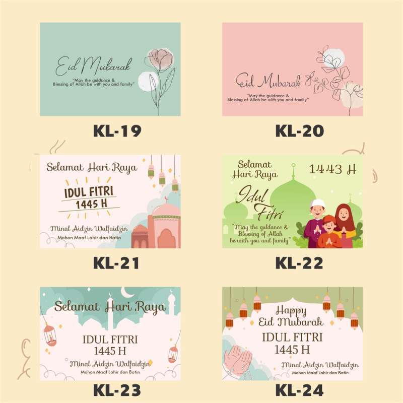 Jual Sticker Kartu Ucapan Idul Fitri Ukuran 15x10 Di Seller Menara ...