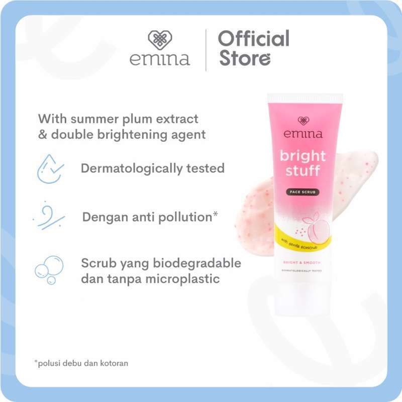 Jual Bright Stuff Face Scrub Emina Scrub Wajah Cerah Glowing, Bersihkan ...