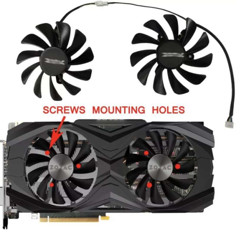 Promo Fan Vga GPU GAA8S2U 95mm ZOTAC GeForce GTX1070Ti GTX1080Ti Rx580 ...