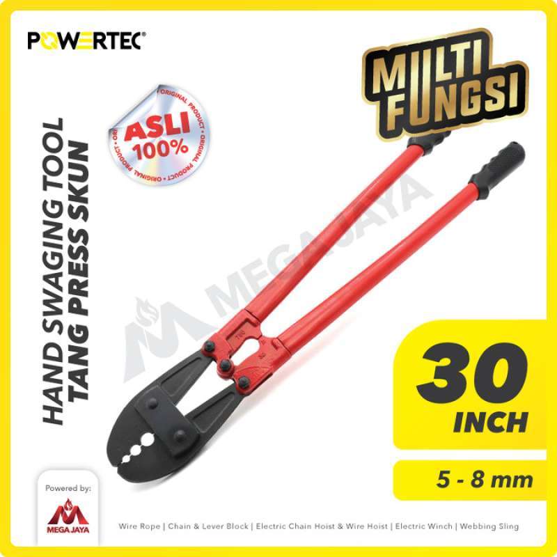 Promo Tang Press Skun / Crimping Tools 30 5mm-8mm Hand Swaging POWERTEC ...